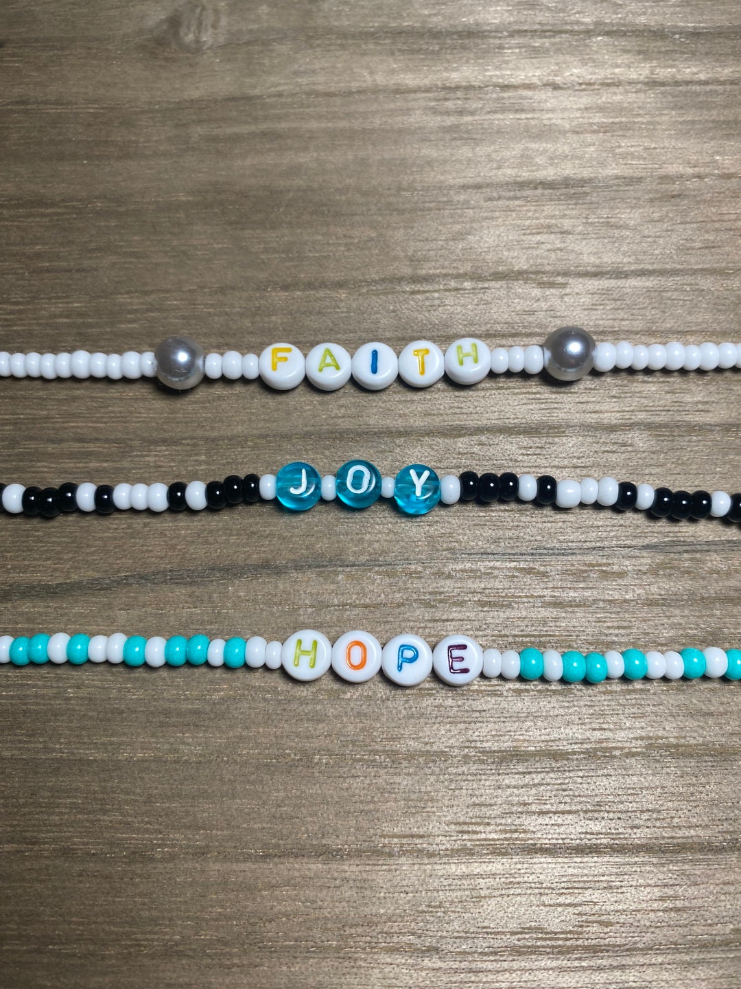 Adjustable Word Beaded Bracelet, Seed Bead Bracelet, Adjustable ...