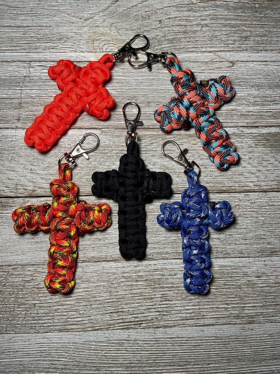 Paracord Cross Keychain, Cross Keychain, Rope Key Chain - Etsy