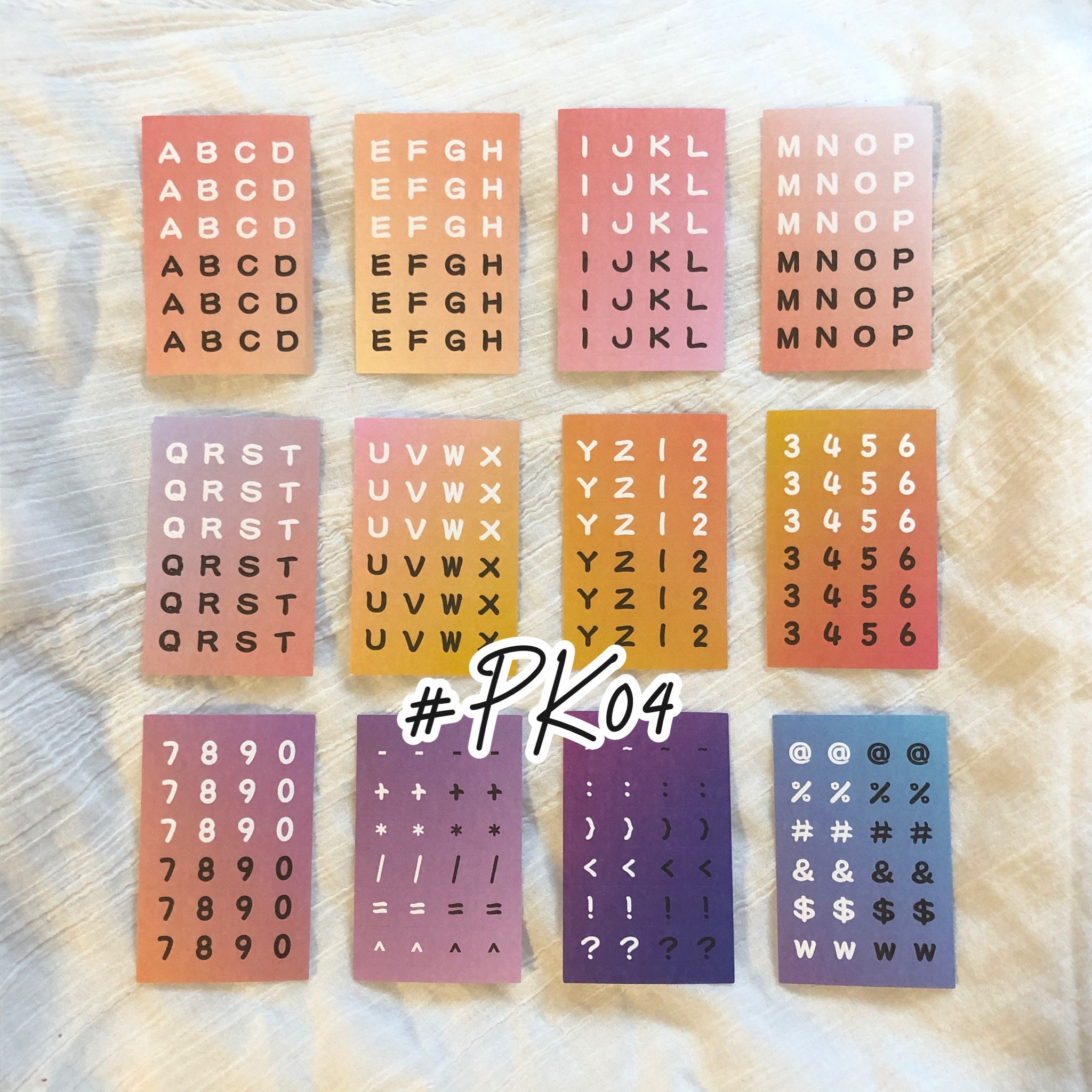 Alphabet Sticker Set 12pcs/set Little Square Style Decor | Etsy