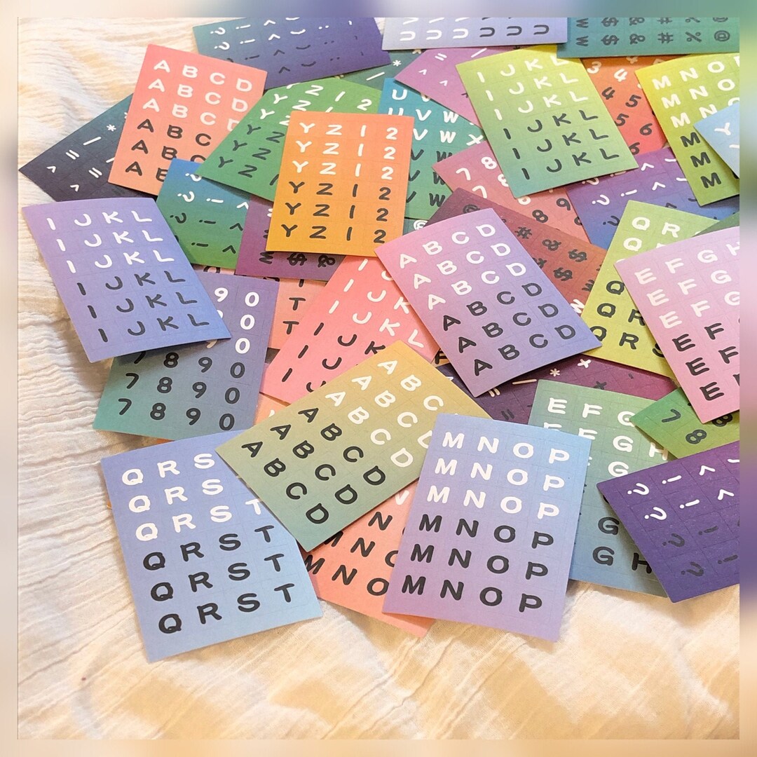 Alphabet Sticker Set 12pcs/set Little Square Style Decor Purposes ...