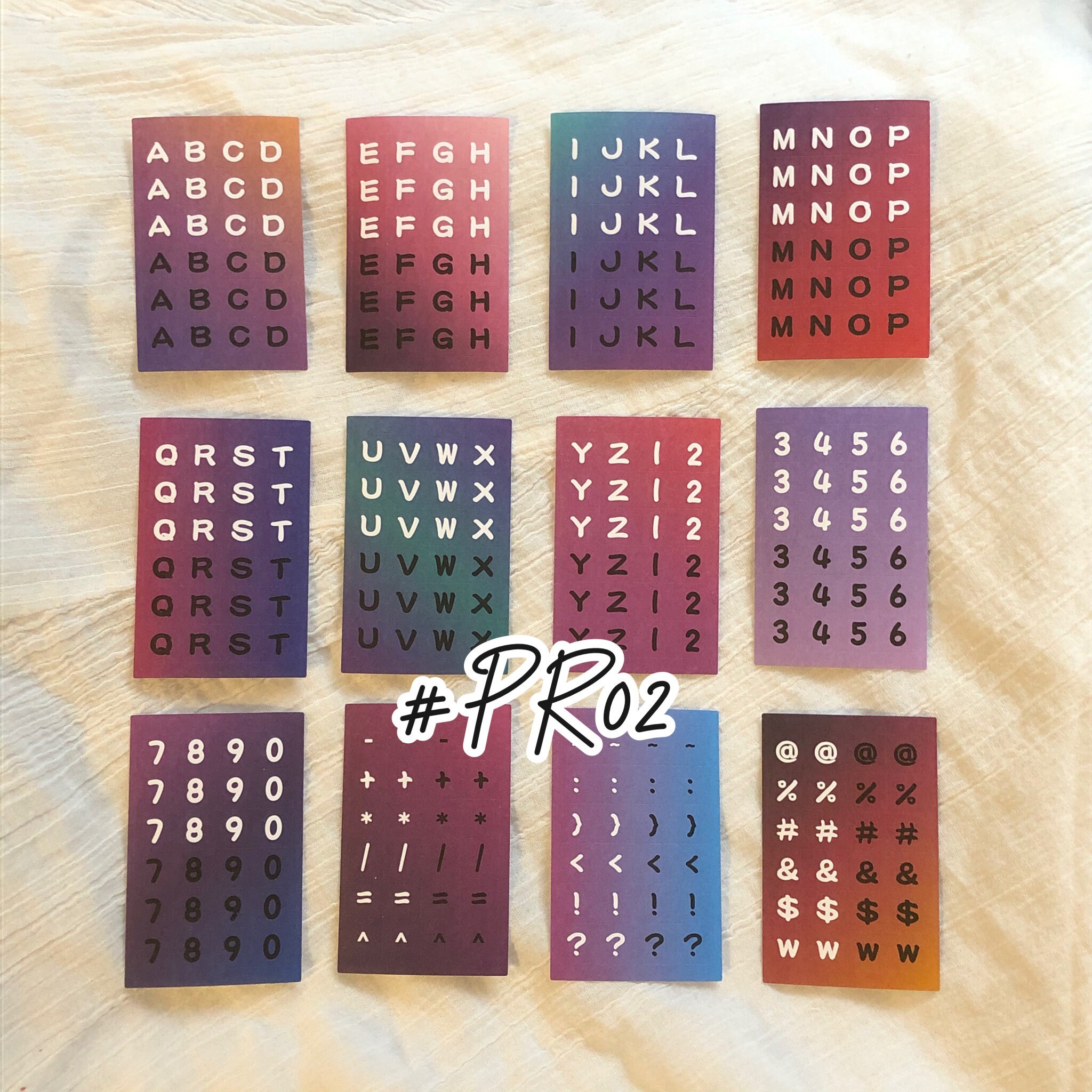 Alphabet Sticker Set 12pcs/set Little Square Style Decor - Etsy