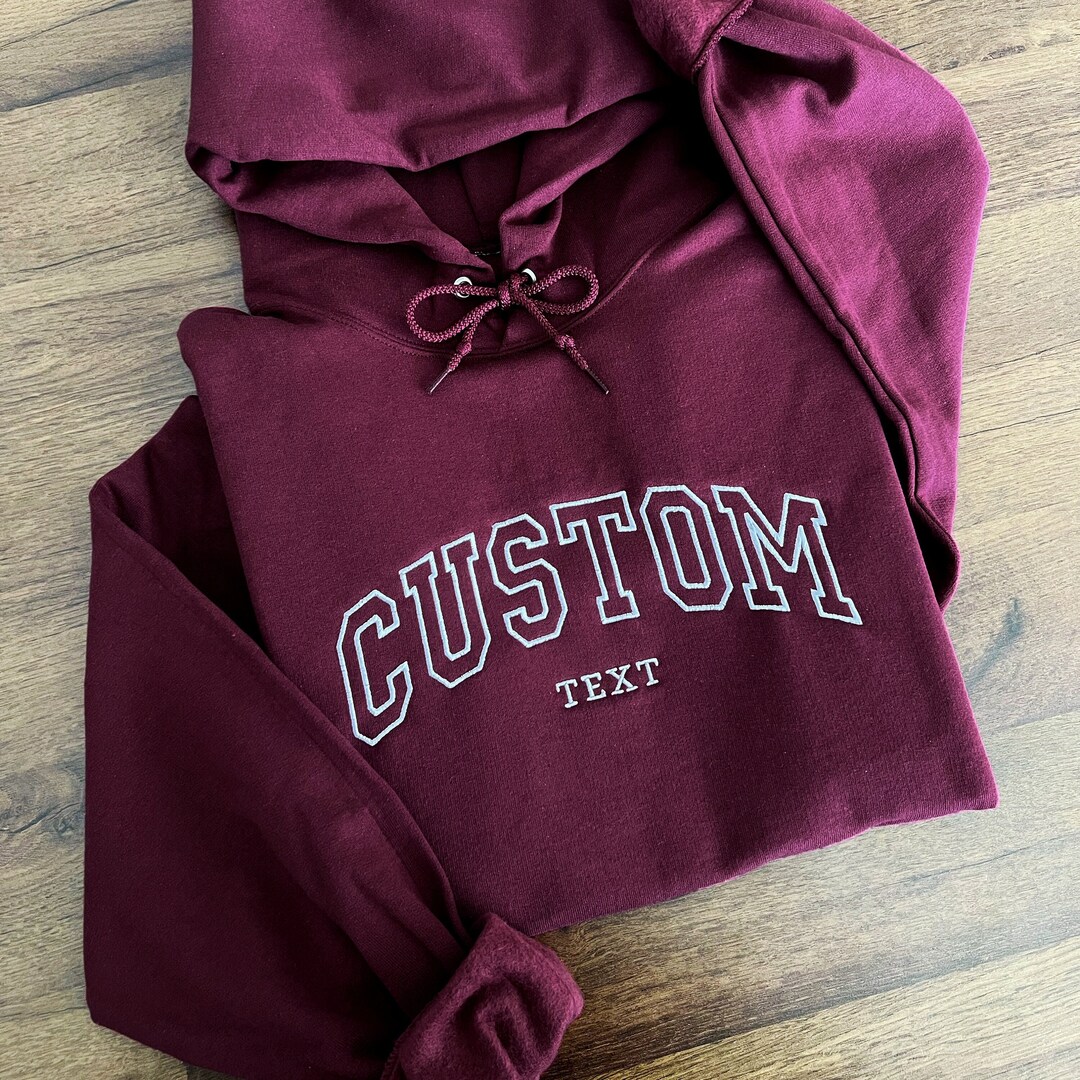 Custom Text Embroidered Hoodie, Personalized Gift for Bride, Gift for ...