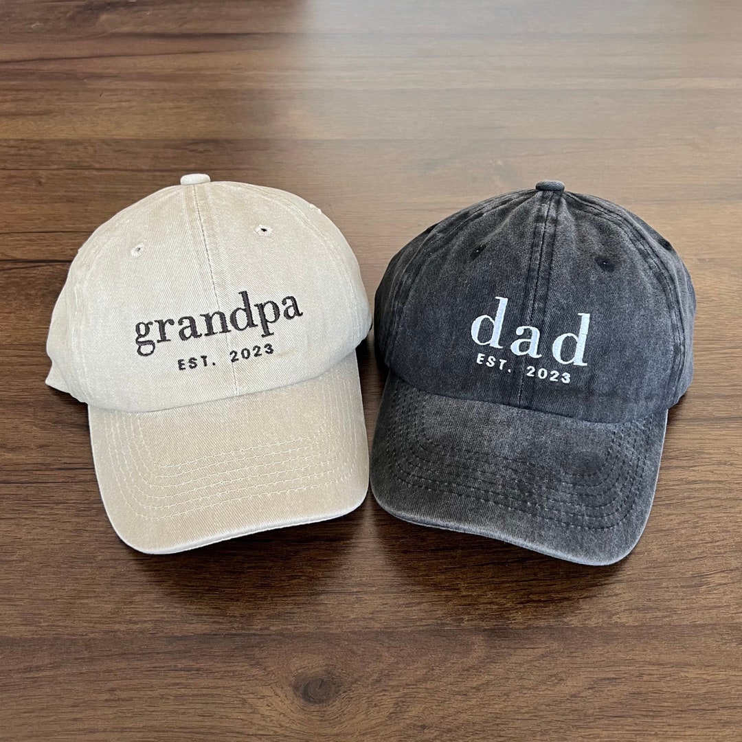 Custom Embroidered Hat, Grandpa Cap With Date, Dad Hat, Vintage ...