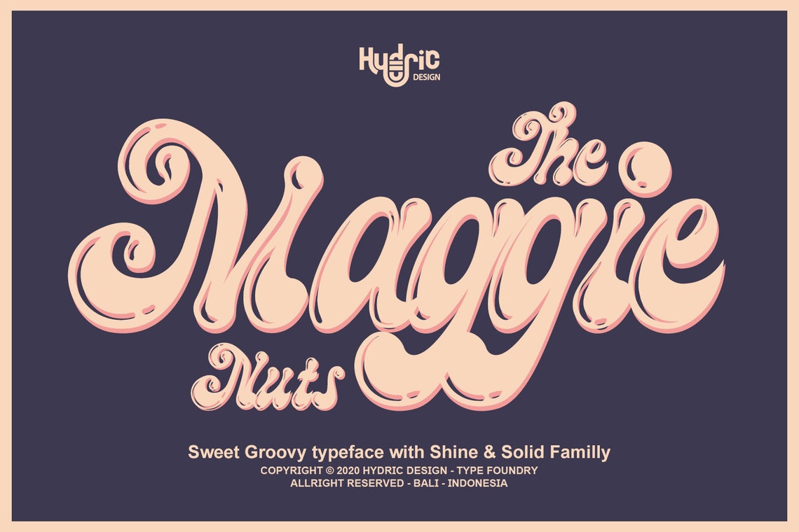 The Maggie Nut Font Duo Retro Font Vintage Font Funky - Etsy