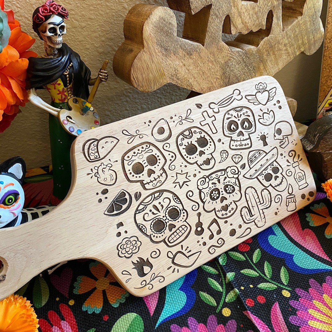Day of the Dead Cutting Board | Día De Los Muertos | Sugar Skulls ...