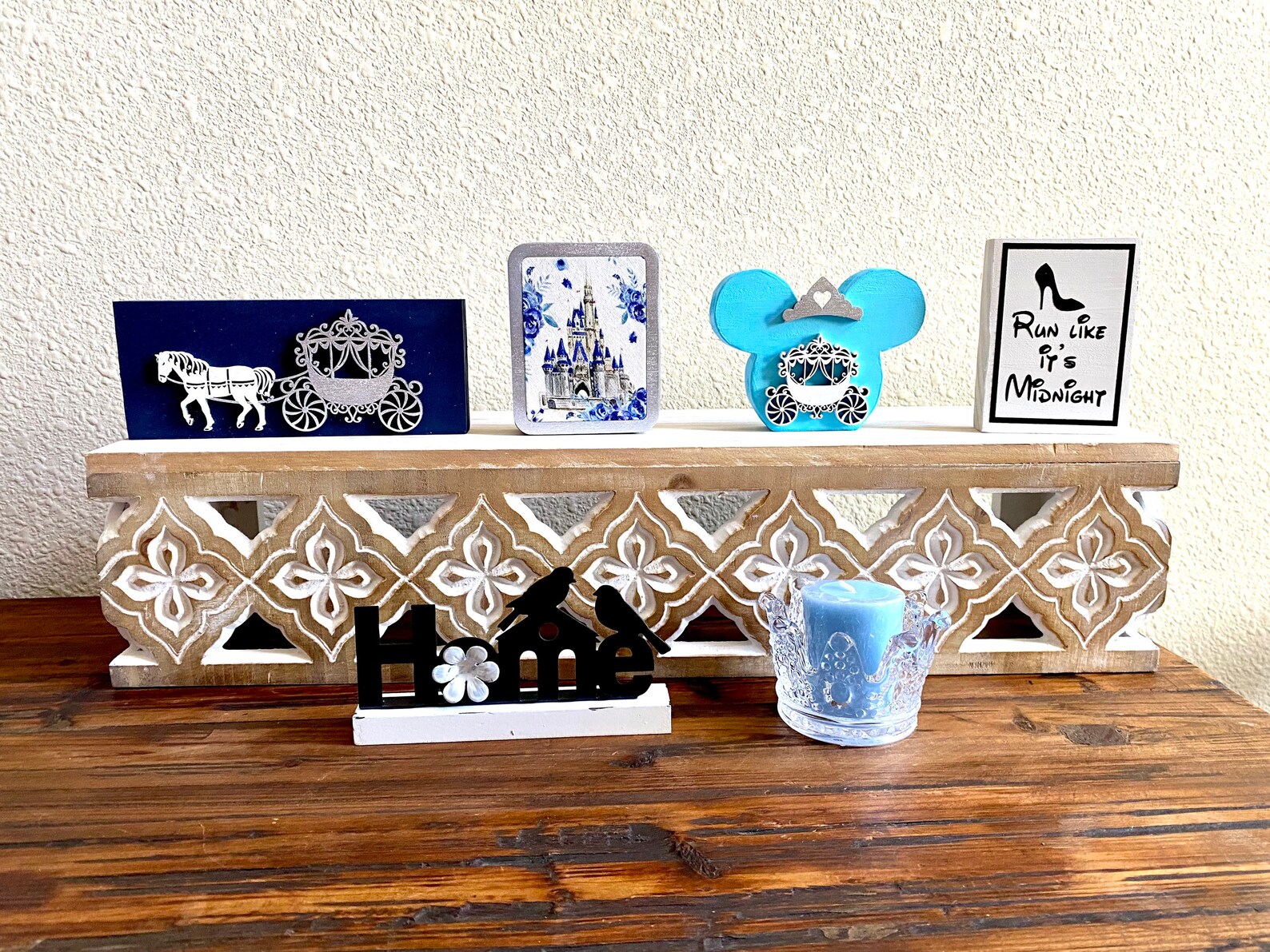 Cinderella Slipper Disney Tiered Tray Decor, Disney Shelf Sitter Disney ...