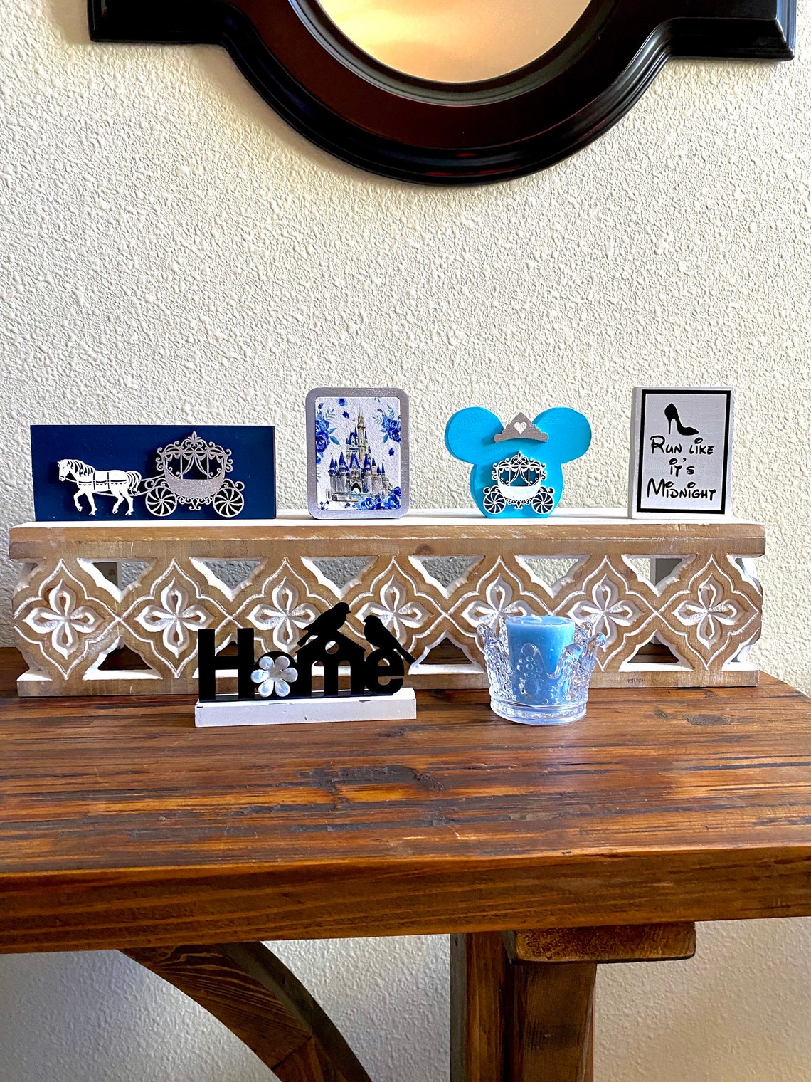 Cinderella Slipper Disney Tiered Tray Decor, Disney Shelf Sitter Disney ...