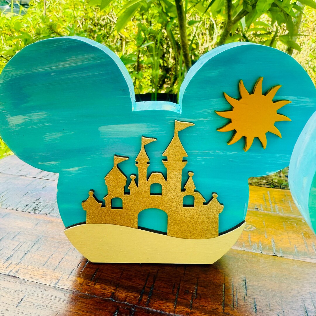 Personalized Sandcastle Mickey Disney Shelf Sitters, Beach Disney ...