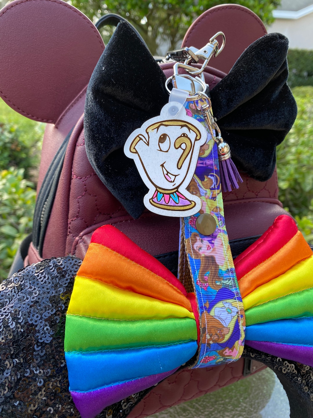 Beauty and the Beast Disney Ear Holder for Backpack Minnie Mouse Ear ...