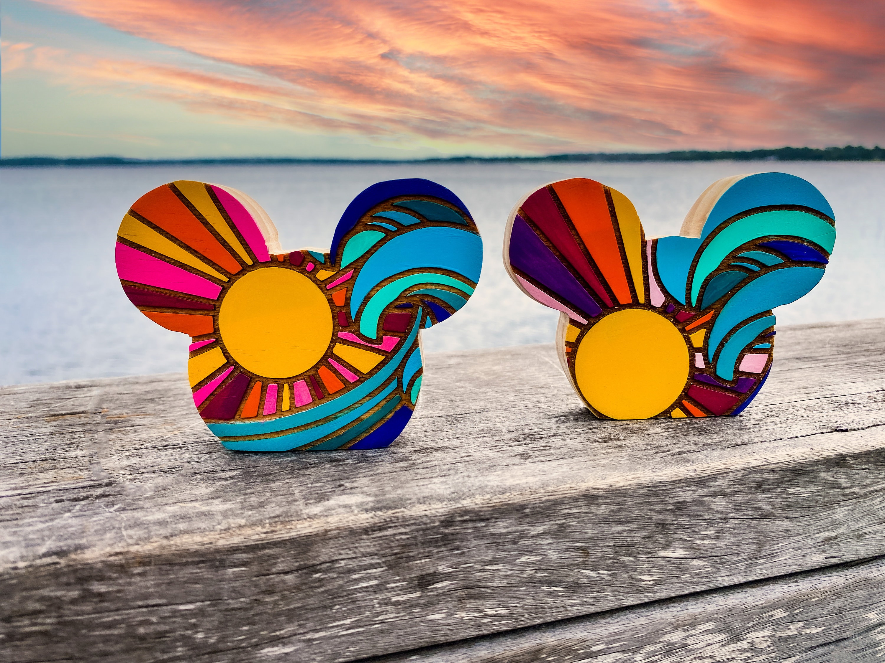 Disney Wood Home Decor Sunrise Sunset Mickey Disney Tiered - Etsy