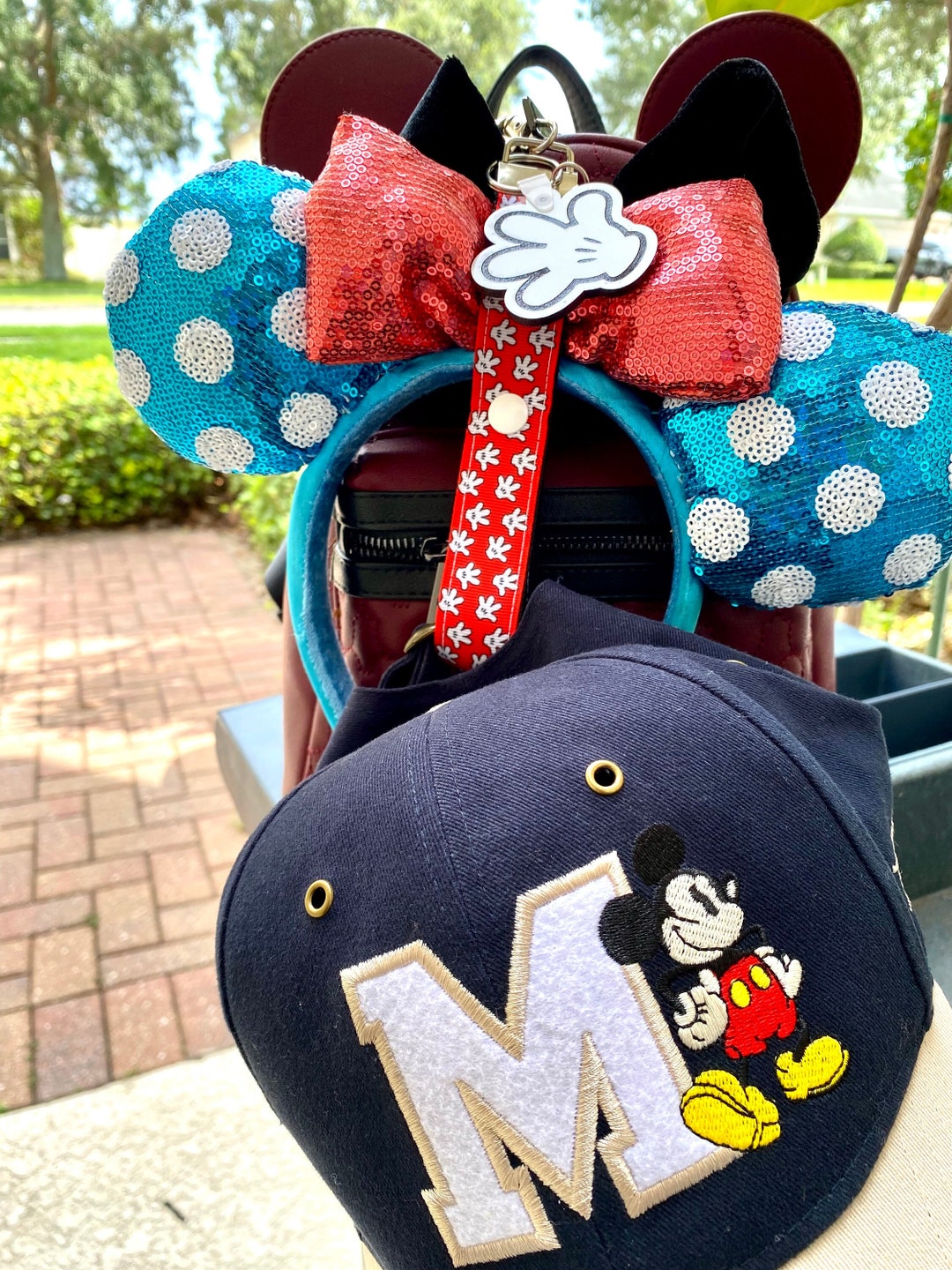 Mickey Ears Holder for Backpack: Custom Glove Charm, Holds Two Pairs - Etsy