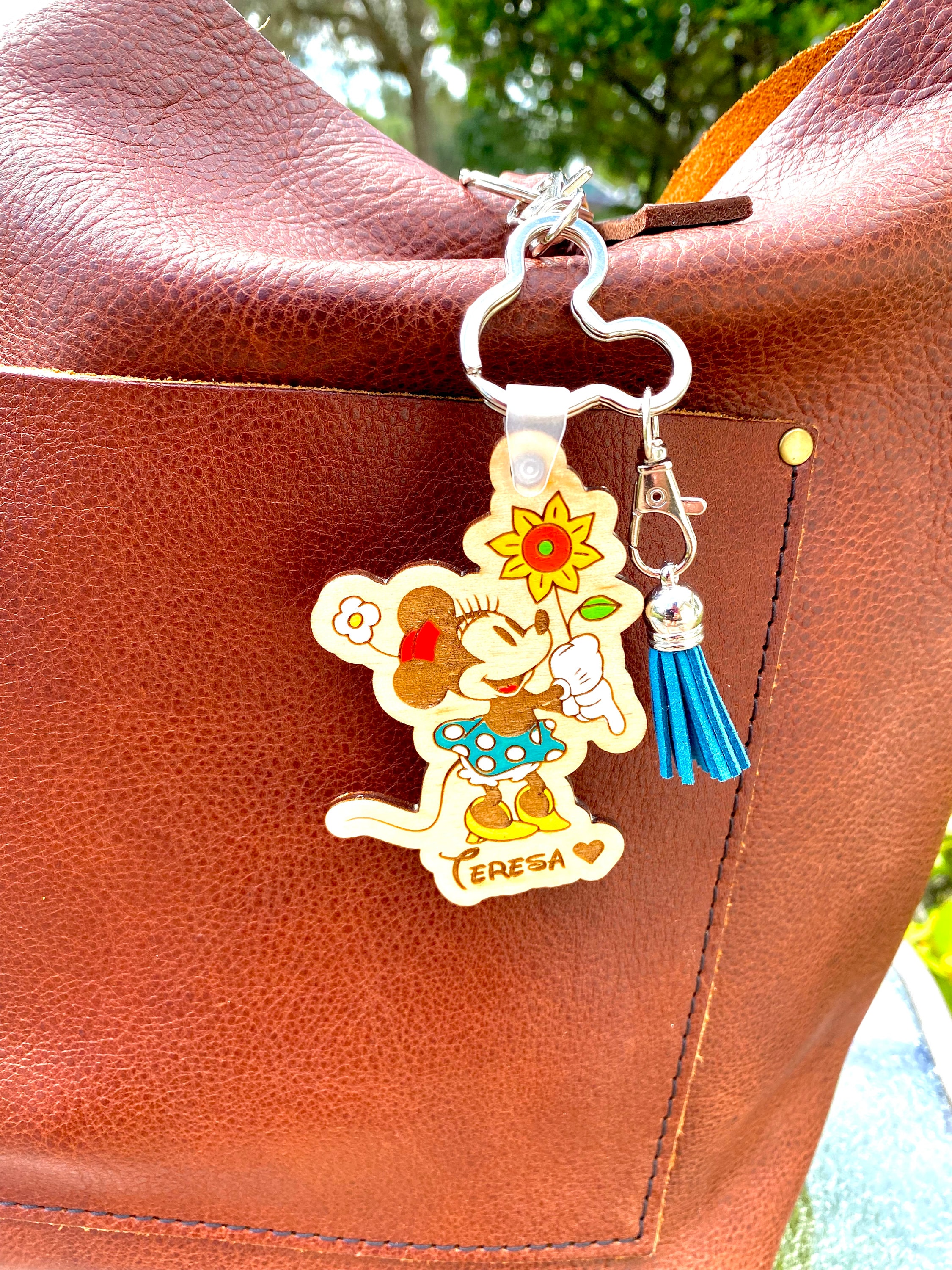 Minnie Mouse Disney Bag Tag Disney Bag Charm Personalized - Etsy