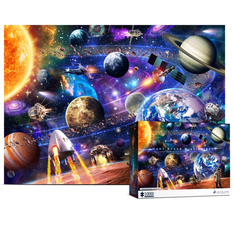 Space Mars Mission Puzzle Telescope Planet Close-up Solar System Puzzle ...