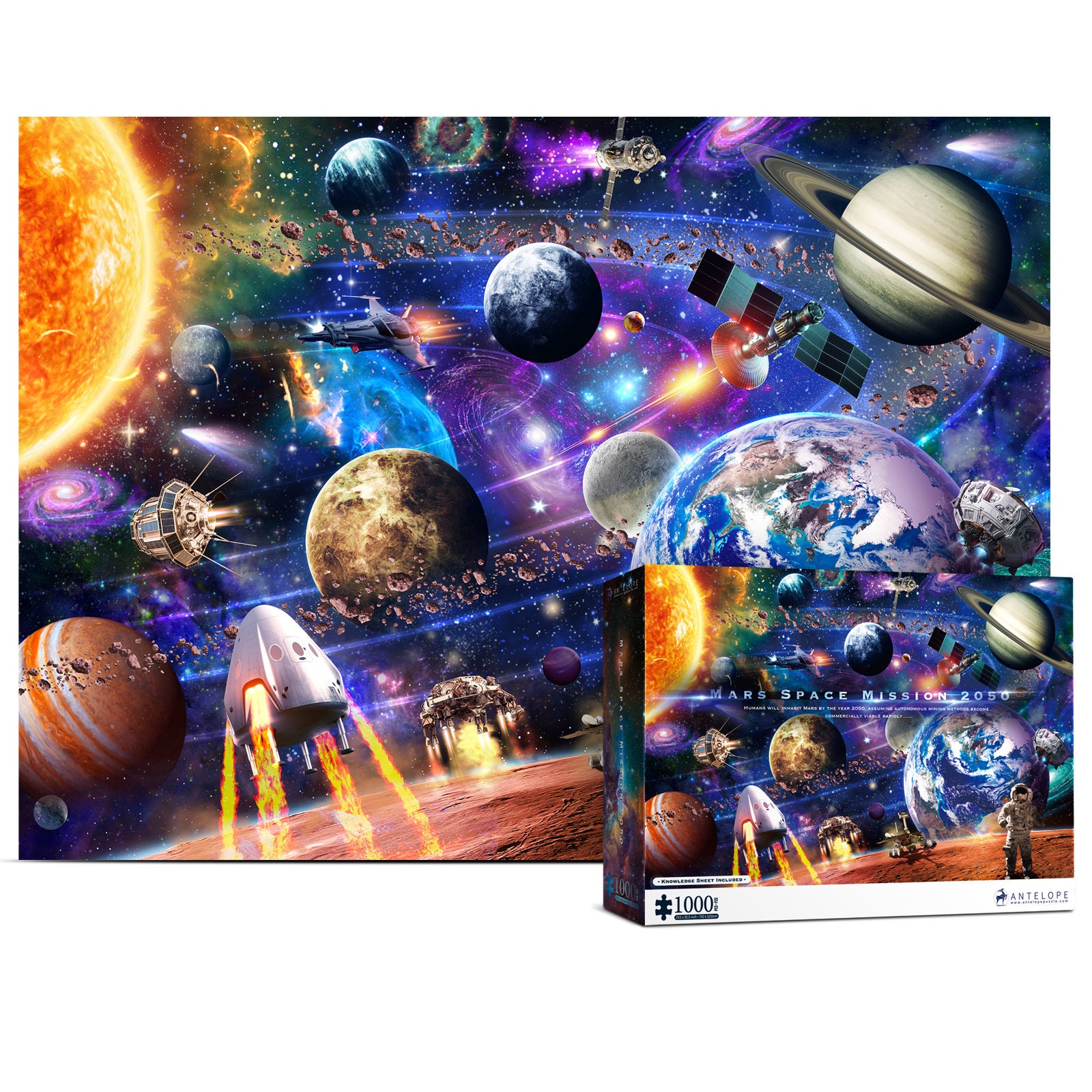 Space Mars Mission Puzzle Telescope Planet Close-up Solar System Puzzle ...