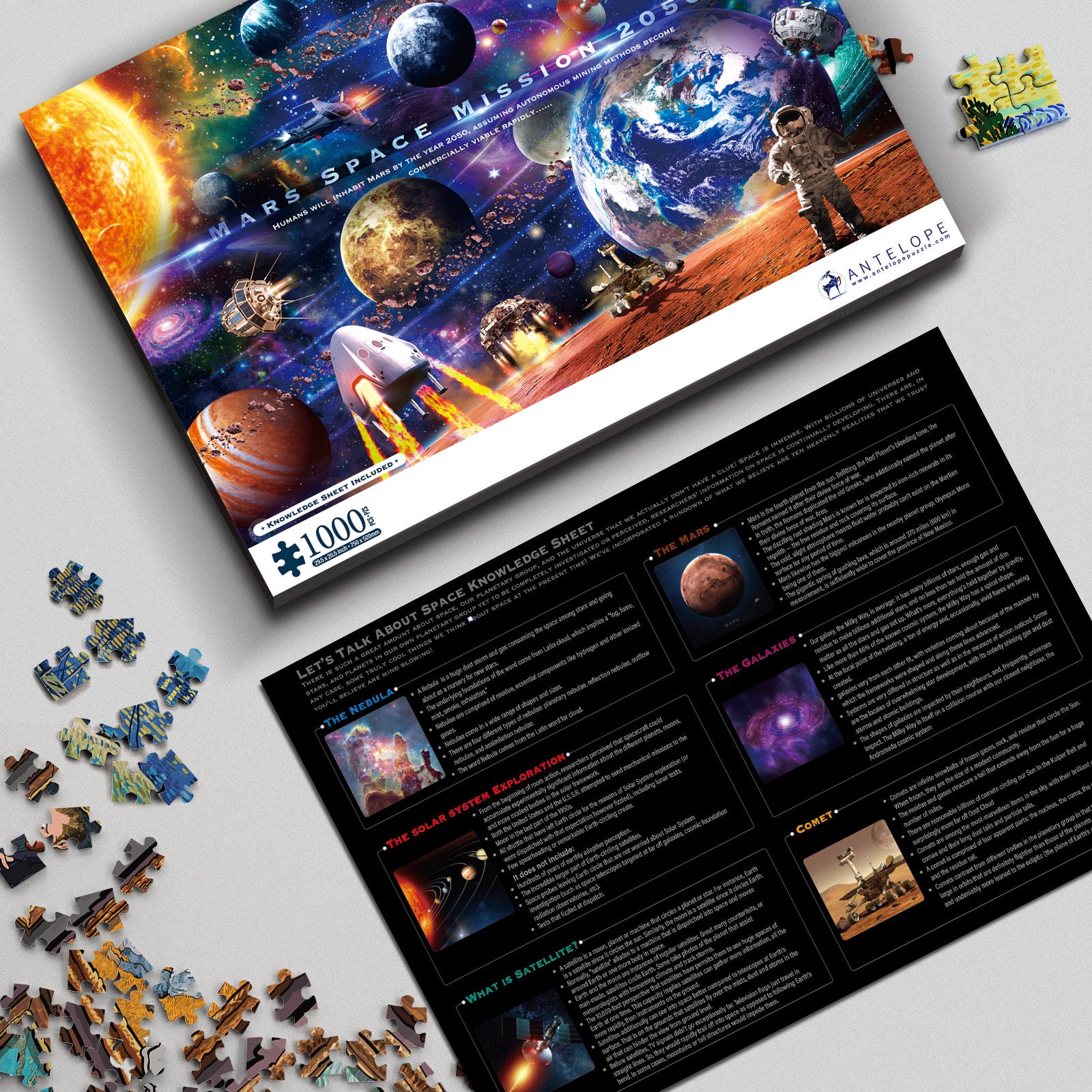 Space Mars Mission Puzzle Telescope Planet Close-up Solar System Puzzle ...