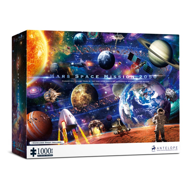Space Mars Mission Puzzle Telescope Planet Close-up Solar System Puzzle ...