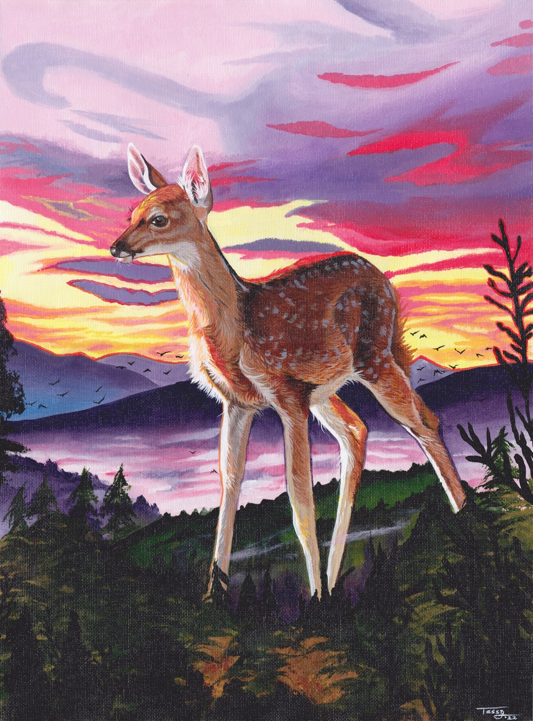 Big Boy - Fawn, Deer, Original Oil Painting, Animal Art - Etsy
