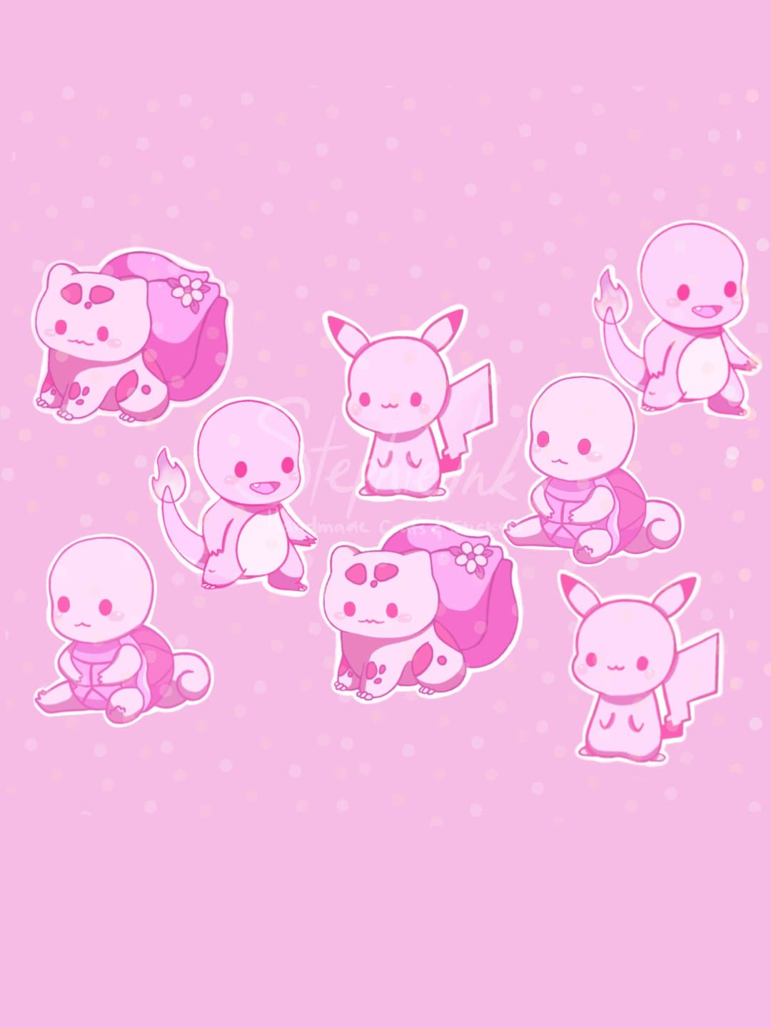 Pink Chibi Pokémon Glossy Vinyl Sticker for Laptops, Notebooks, and ...