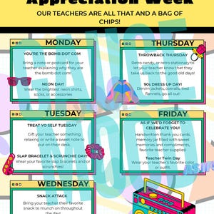 Teacher Appreciation Week Flyer Bundle - Editable & Printable Downloads ...