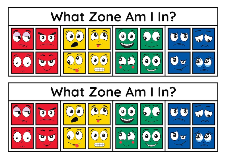 Zones of Emotional Regulation Packet Printable Emotional Regulation ...