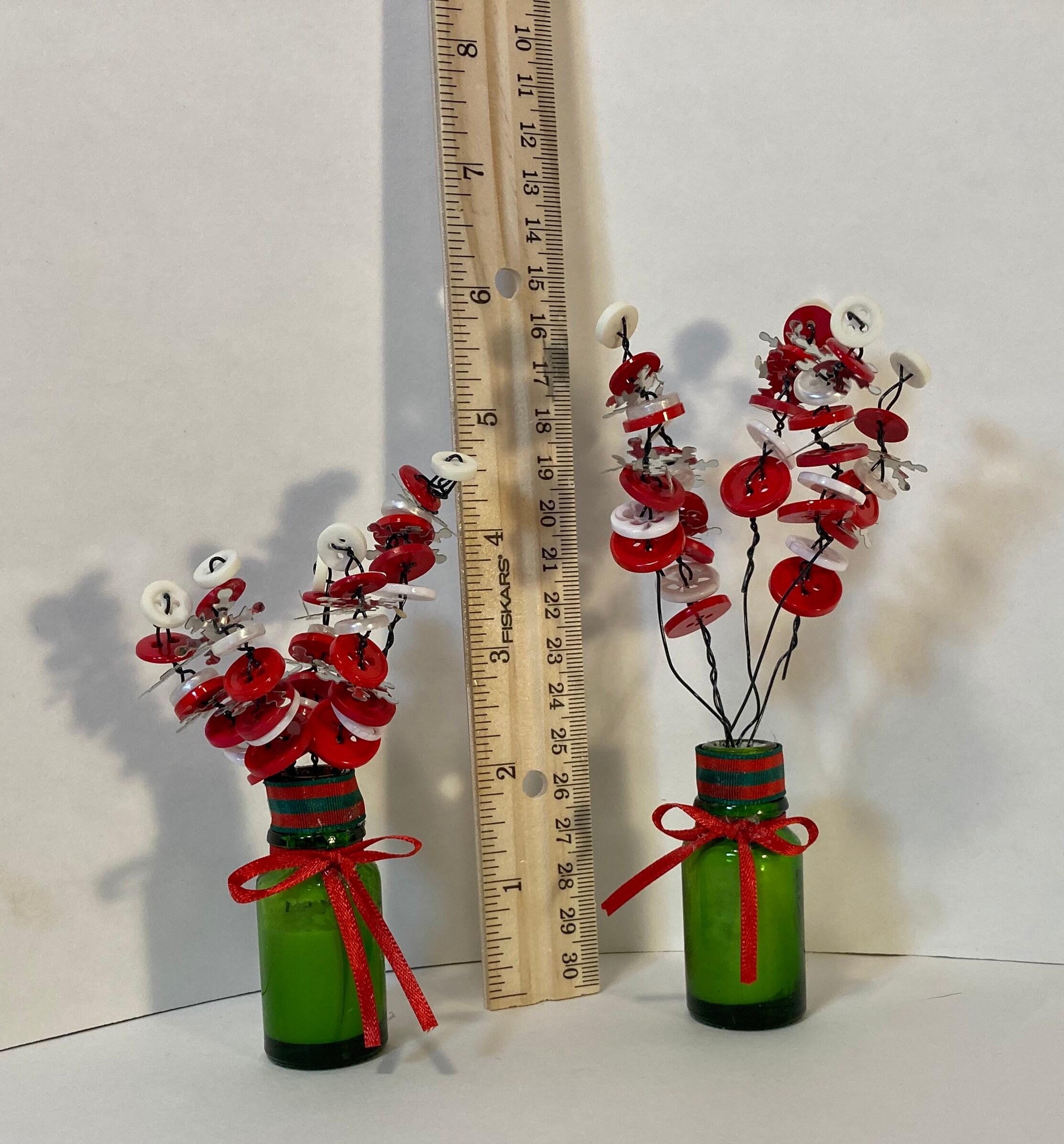 Tiny Christmas Button Flower Bouquets/place Setting Name - Etsy