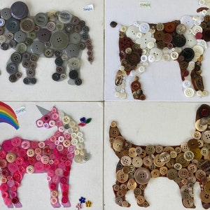 Button Mosaic Craft Kit for Kids - Etsy