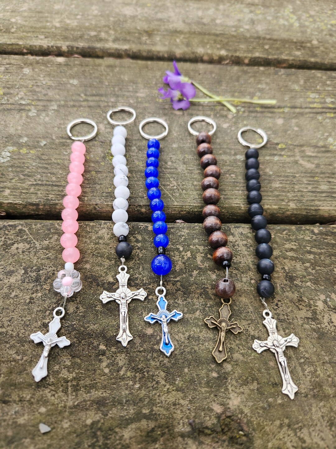 Rosary Keychains - Etsy