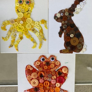 Button Mosaic Craft Kit for Kids - Etsy