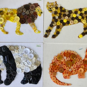 Button Mosaic Craft Kit for Kids - Etsy