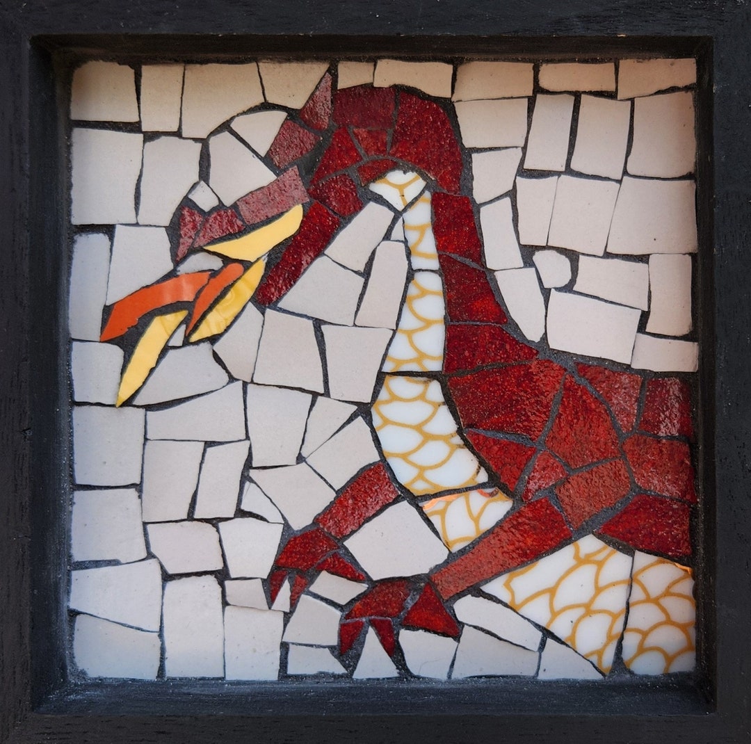 Fiery Beast Miniature Mosaic of a Dragon - Etsy