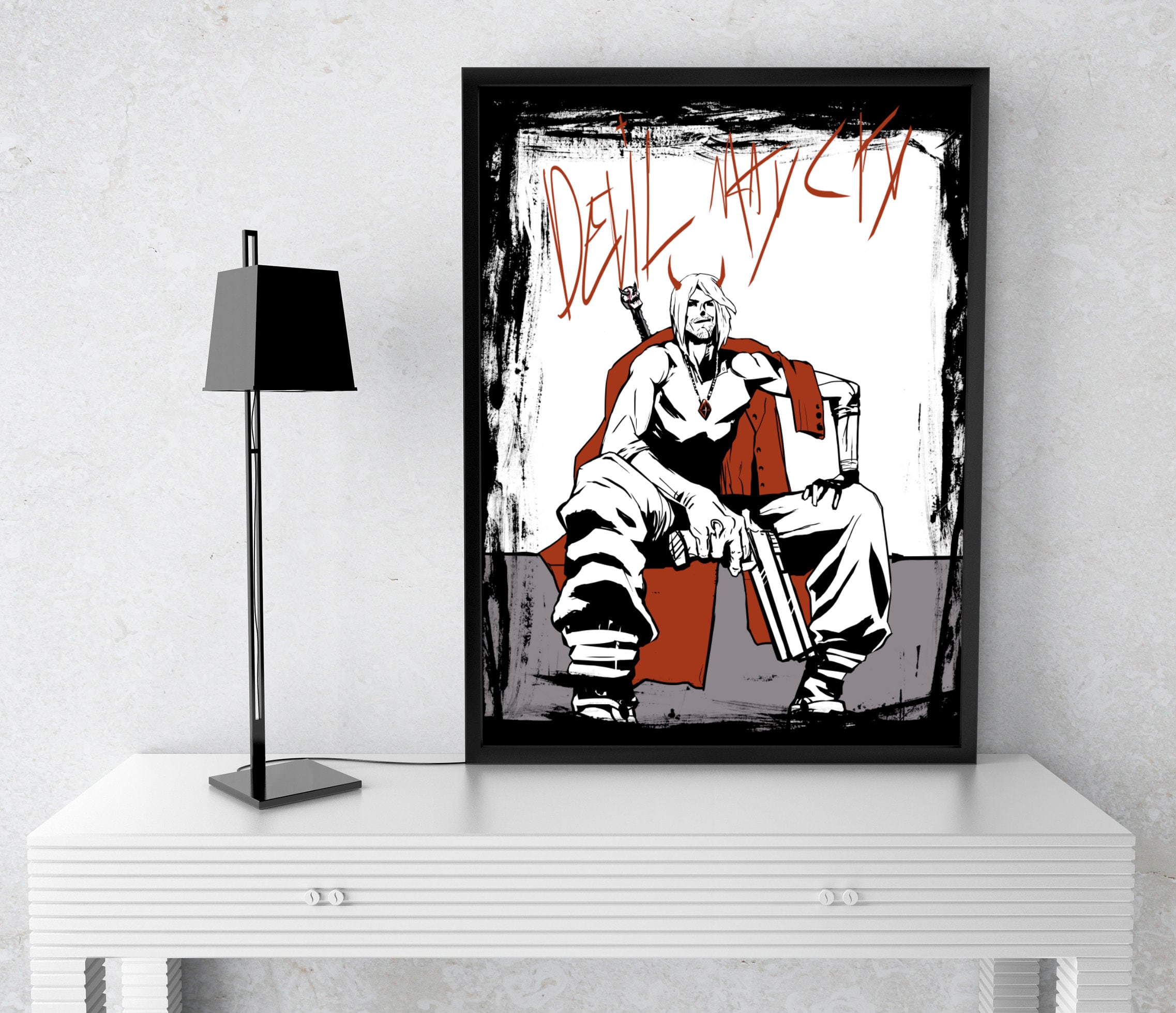 Devil May Cry Poster - Minimalist Game Wall Art - Video Game Art Print ...
