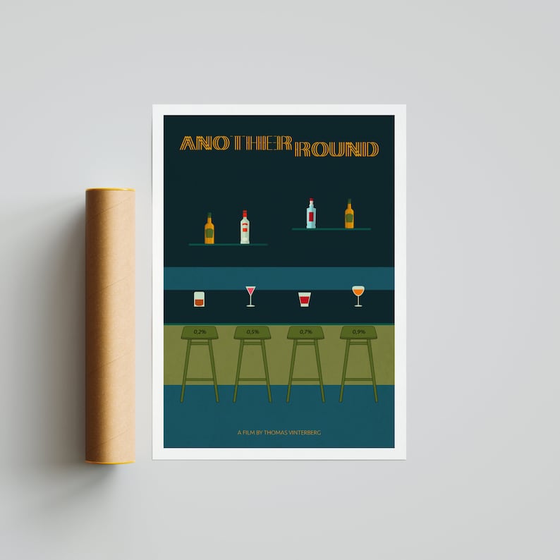 Another Round Poster - Minimalist Movie Art Print - Film Wall Art ...
