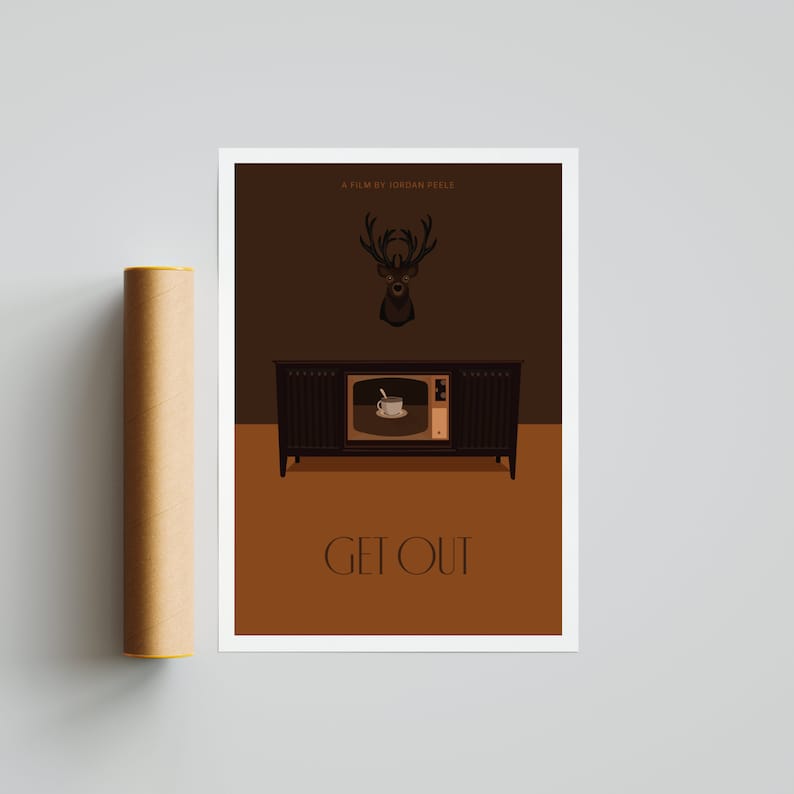 GET OUT Poster - Minimalist Movie Art Print and Postcard - Perfect Gift ...