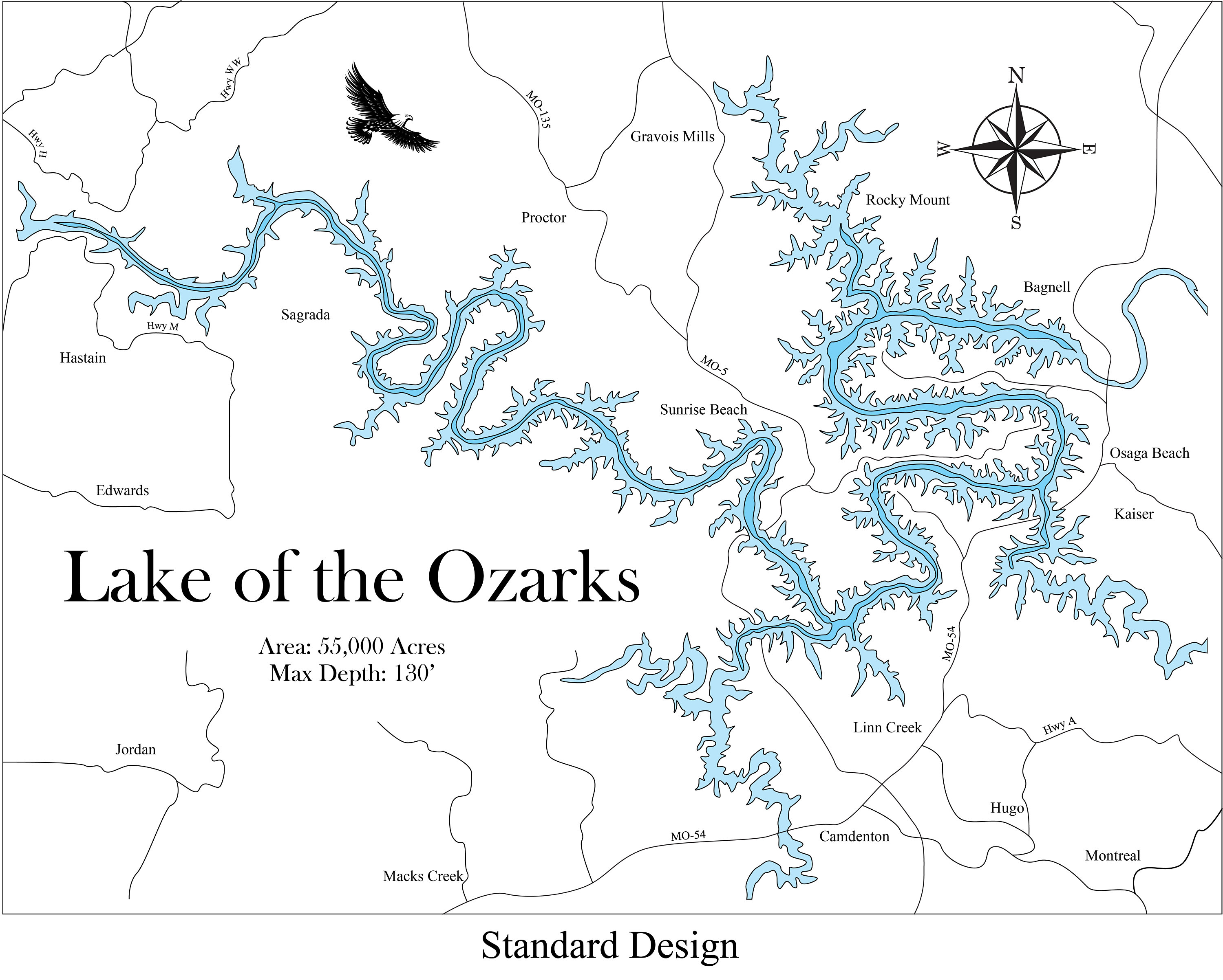 Lake of the Ozarks 3D Map - Etsy