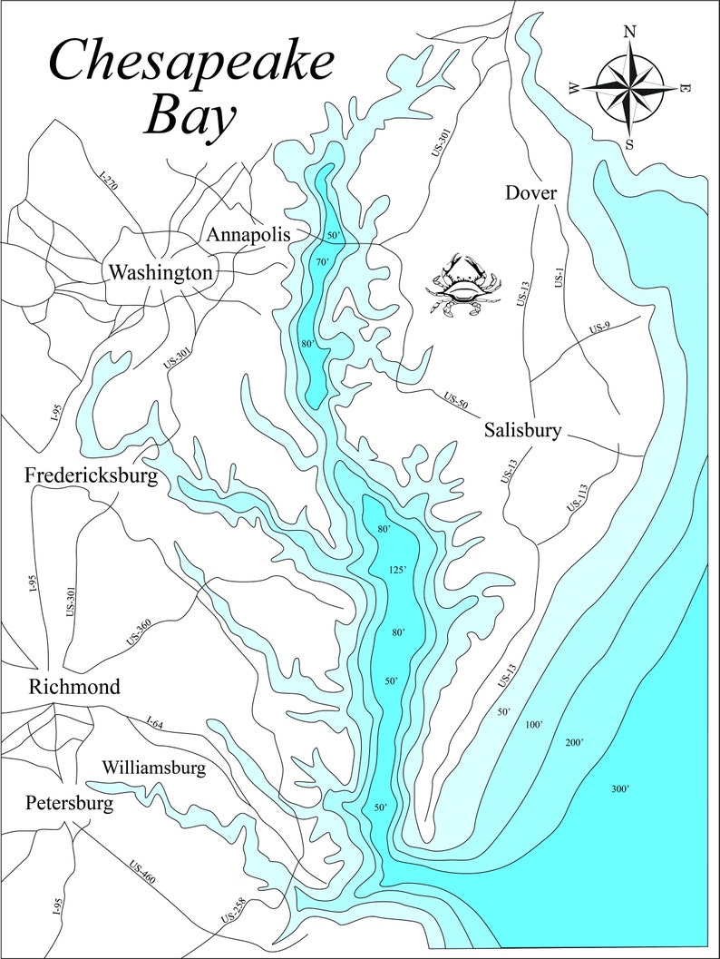 Chesapeake Bay Laser Engraved 3D Map - Etsy