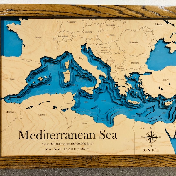 Mediterranean Map - Etsy