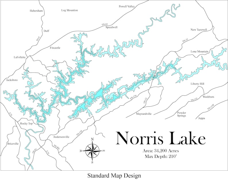 Lake Norris Laser Engraved 3D Map - Etsy