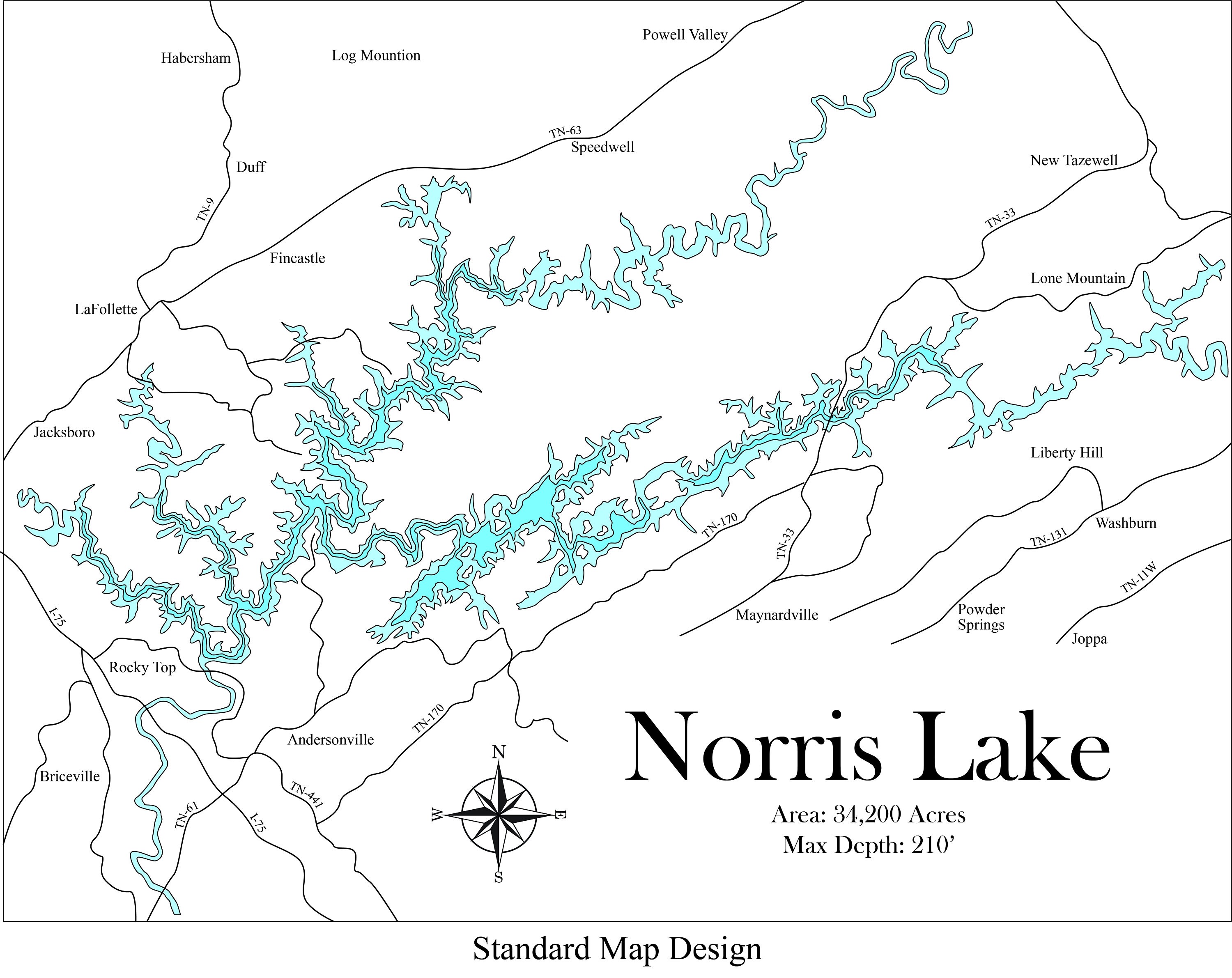 Lake Norris Laser Engraved 3D Map - Etsy