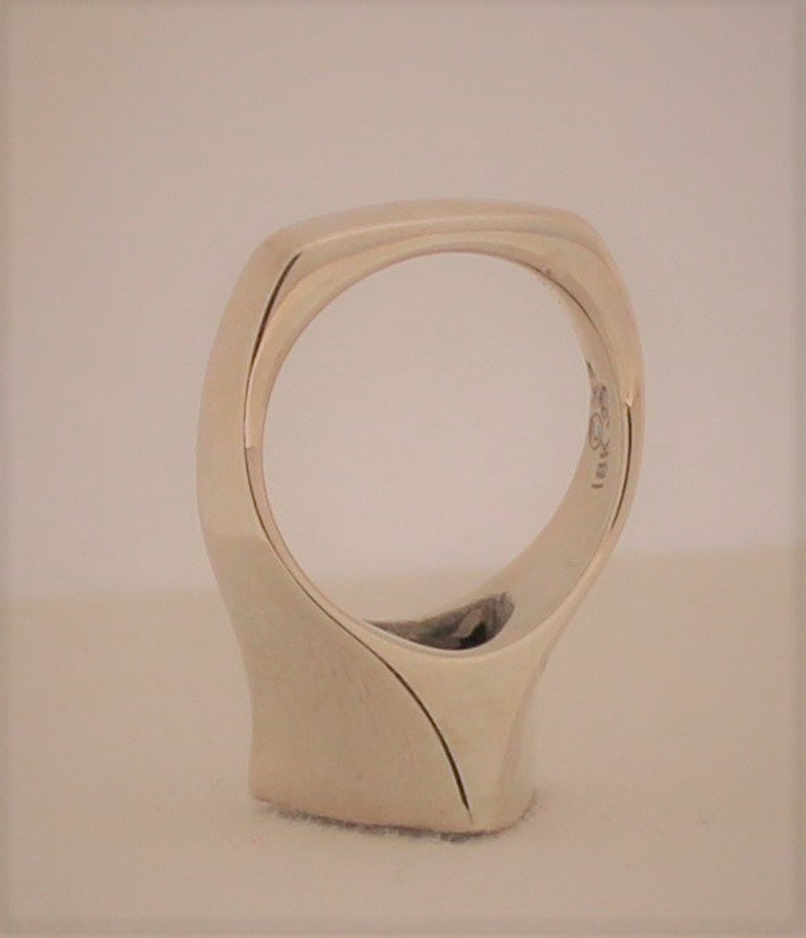 Unique Negative Space 18K Gold Ring,with Sterling, Rhodium Plated - Etsy