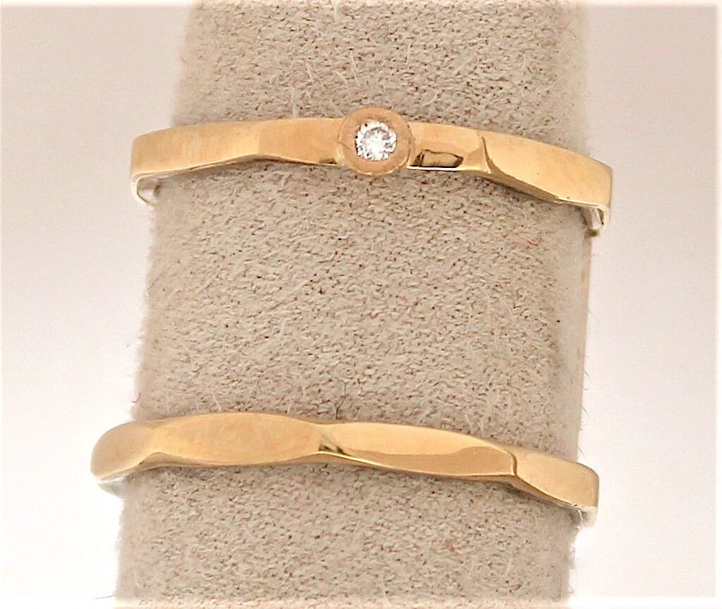 Negative Space Ring Diamond , Silver, 18K gold - Etsy.de