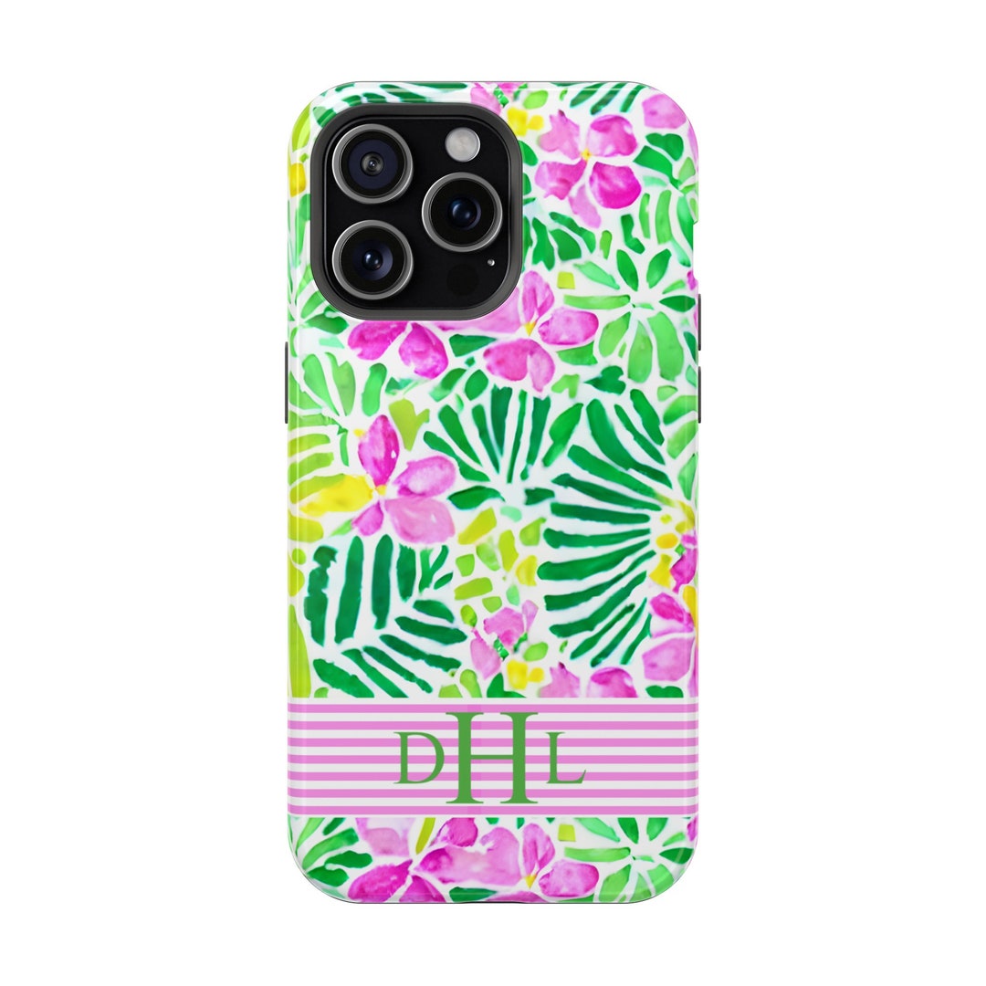 Preppy Tropical Monogramed Phone Case,impact Resistant Phone Case ...