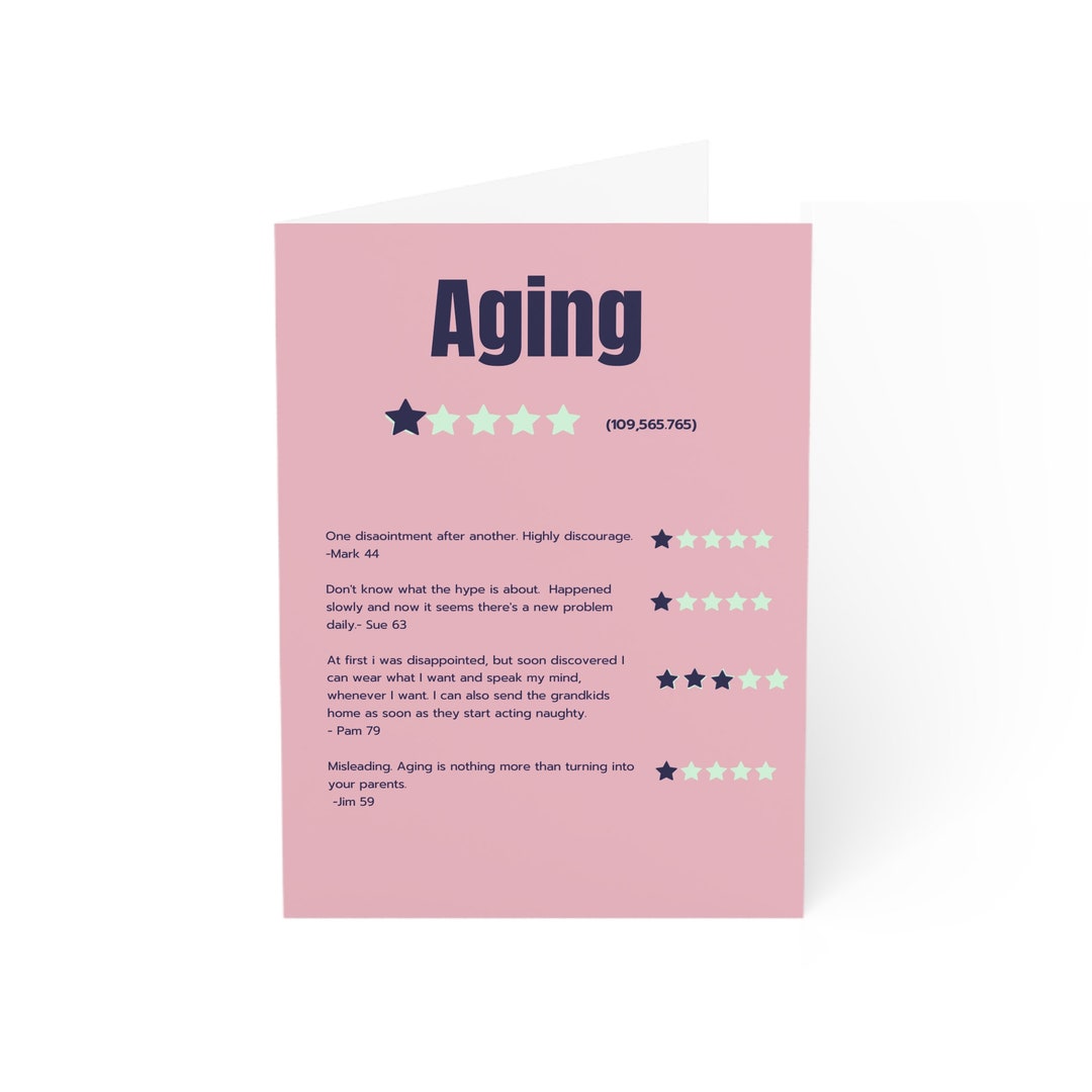 Aging Funny Rating Greeting Cards (1, 10, 30, and 50pcs) - Etsy