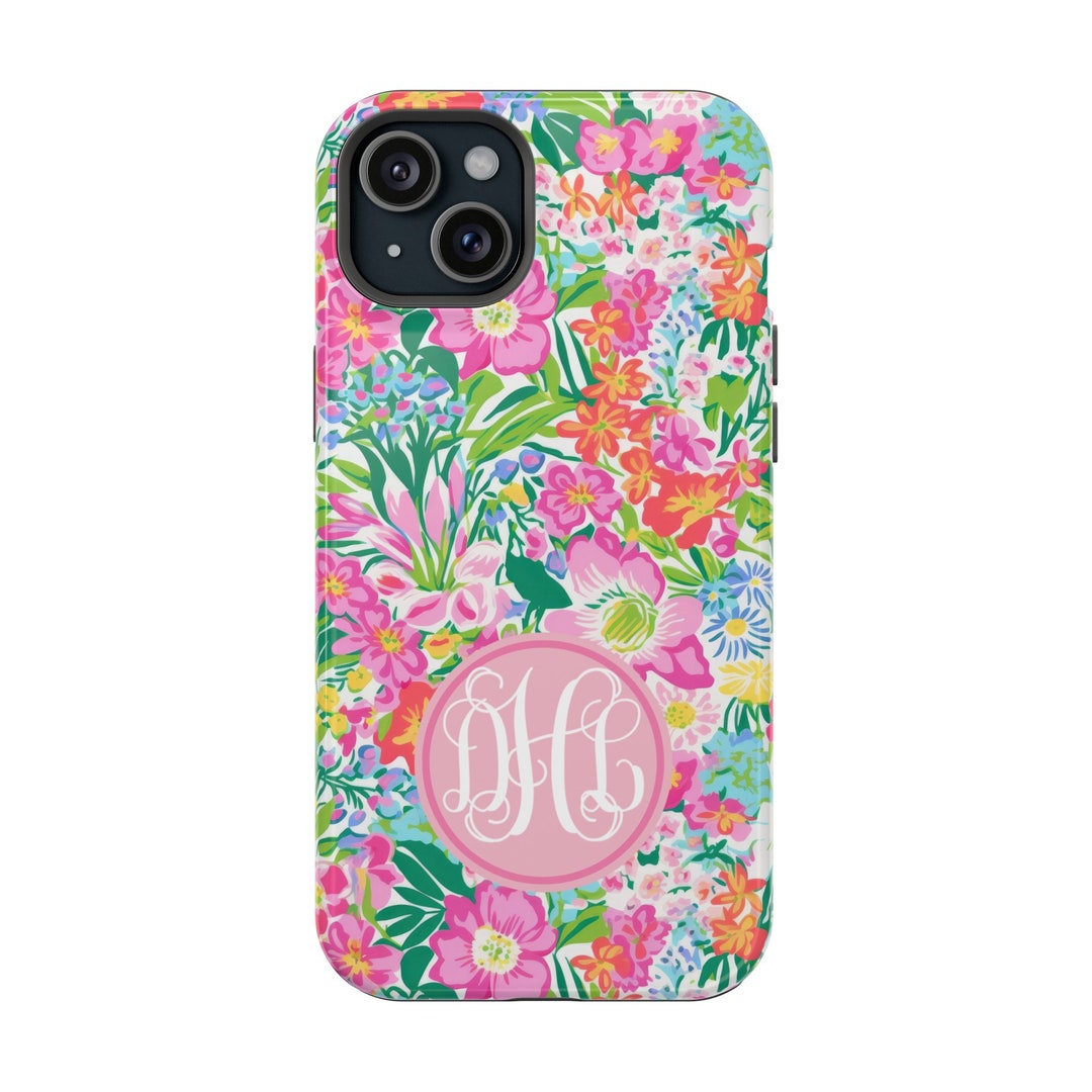Preppy Floral Design Monogramed Magsafe Tough Phone Case - Etsy