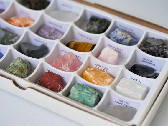 Crystal Collection Box Mineral Collection Box Natural - Etsy