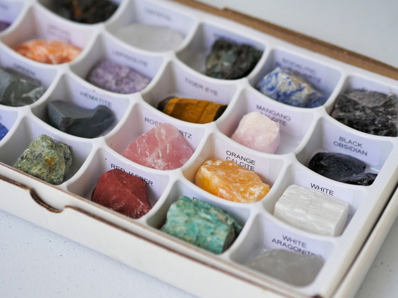 Crystal Collection Box Mineral Collection Box Natural - Etsy