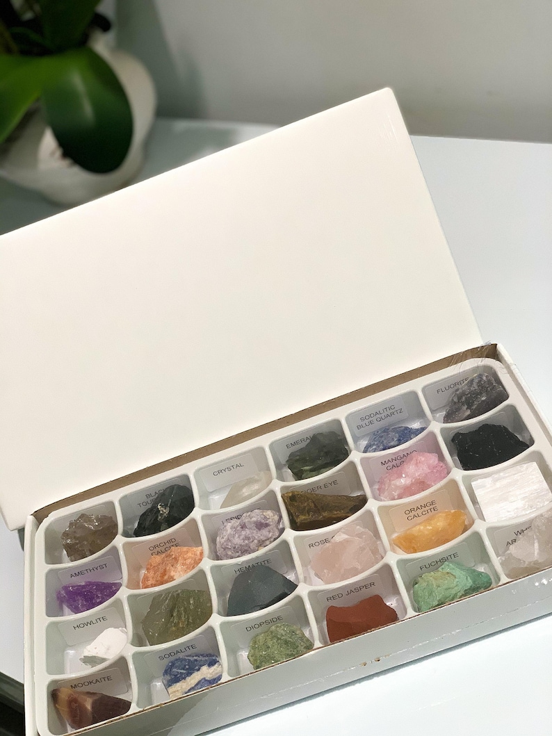Crystal Collection Box Mineral Collection Box Natural - Etsy