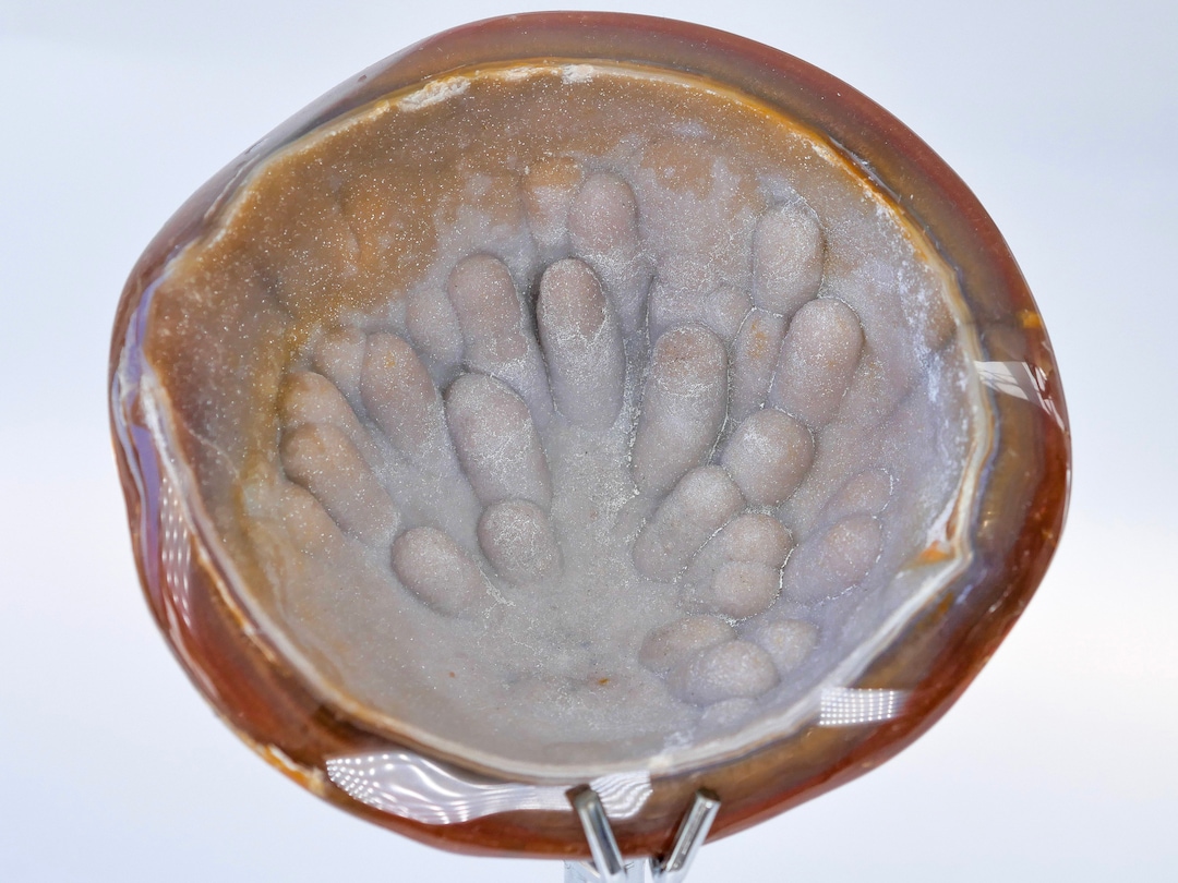 Rare Agate Stalactites Geode | Extra Quality Agate Specimen on Chrome ...