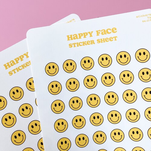 Smiley Face Sticker Smile Face Sticker Fun Happy Stickers | Etsy