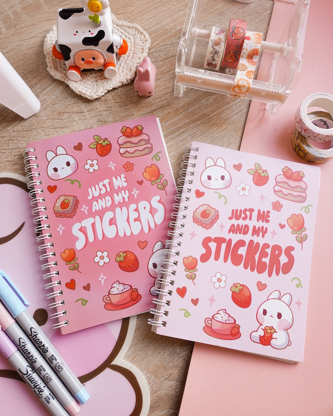 Bunny Reusable Sticker Book | 5x7 Sticker Collecting Book | Pink ...