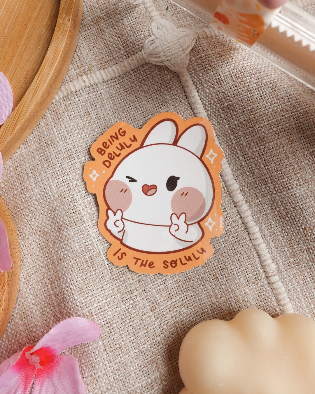 Being Delulu is the Sululu Sticker | Funny Sticker | Kawaii Bunny ...